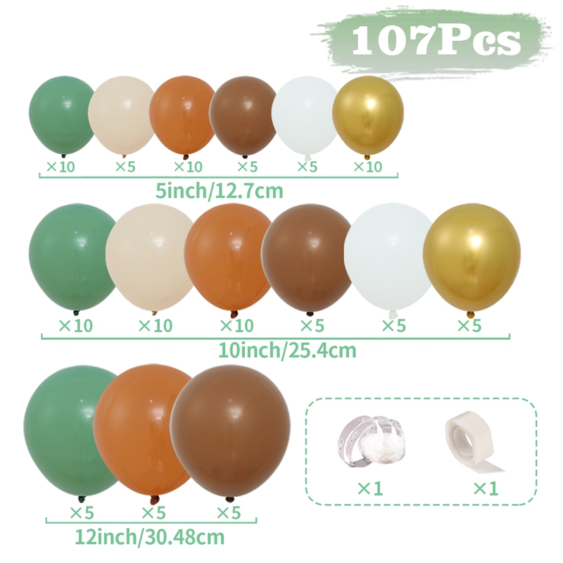 107pcs Safari Jungle Balloons Forest Animals Latex Balloons Wild one ...