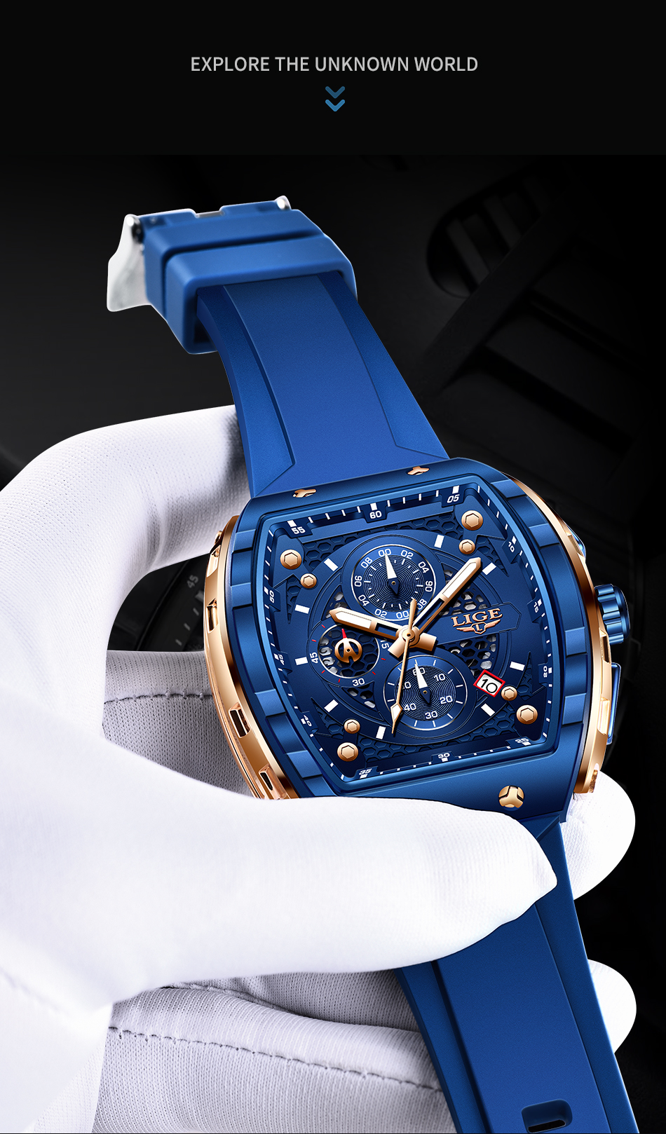 LIGE Jam Tangan Lelaki Luminous Waterproof Watch Original Men Sports ...