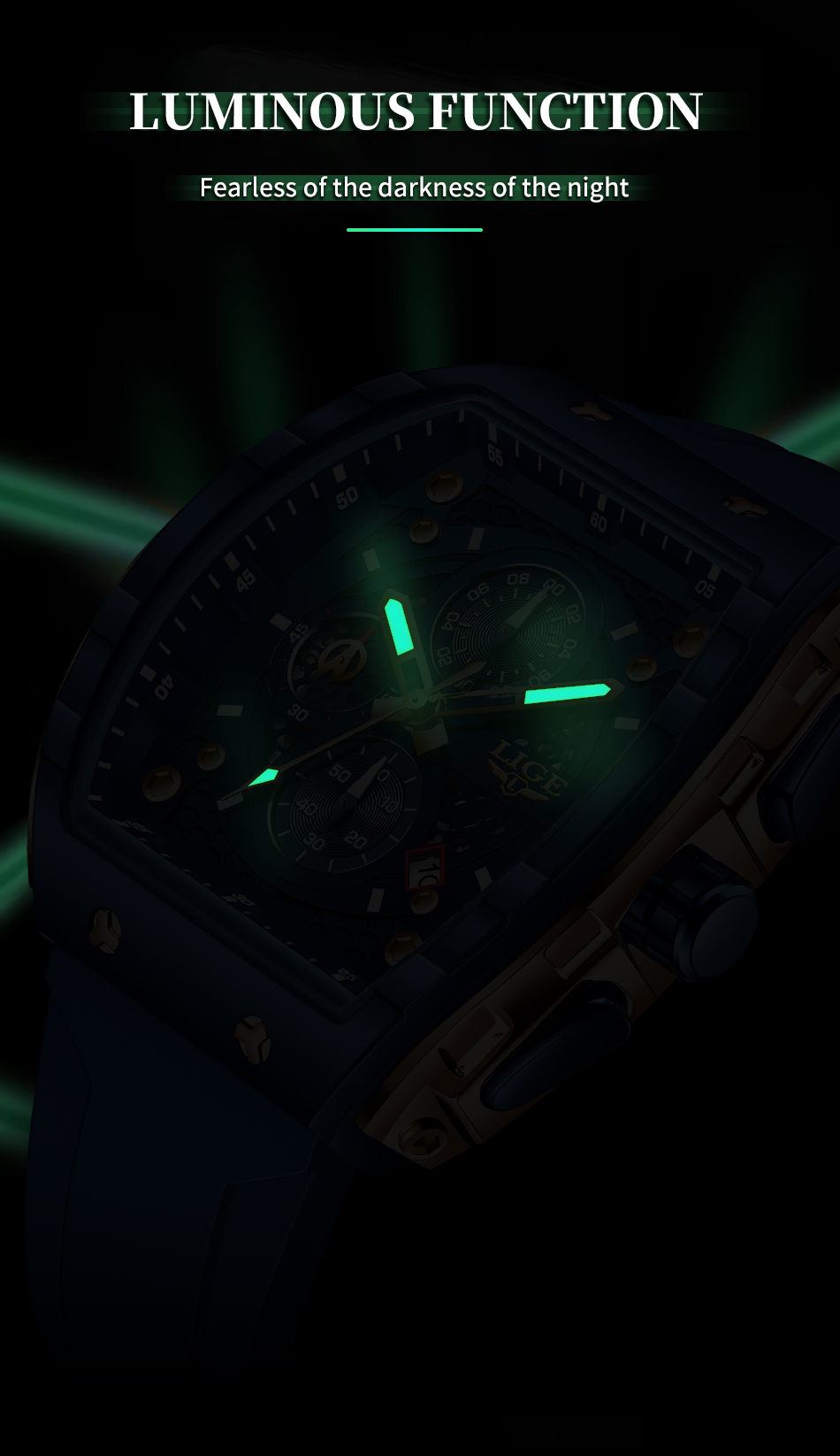 LIGE Jam Tangan Lelaki Luminous Waterproof Watch Original Men Sports ...