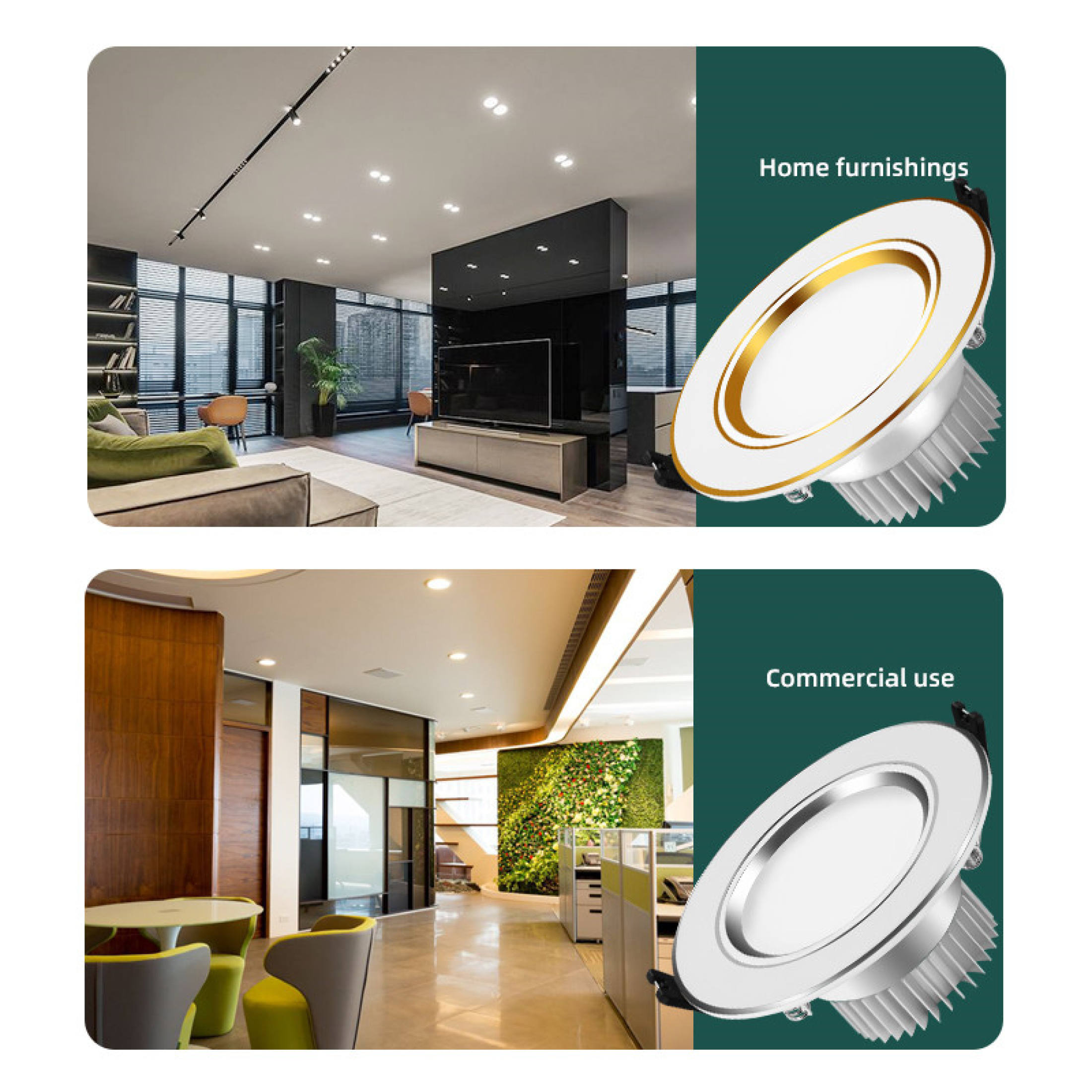 LED Downlight 5W/7W/9W/12W Recessed Downlight 3 Color Home Round Down ...