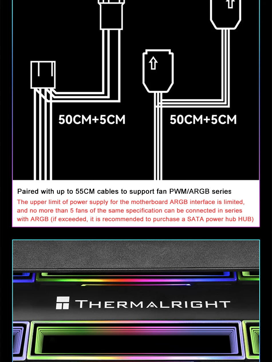 Thermalright TL-M12 ARGB Case Fan 120mm CPU Cooler Fan 1500RPM Speed ...