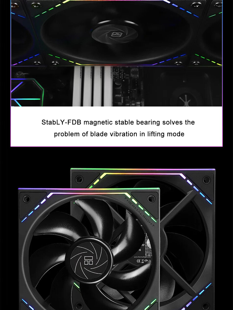 Thermalright TL-M12 ARGB Case Fan 120mm CPU Cooler Fan 1500RPM Speed ...