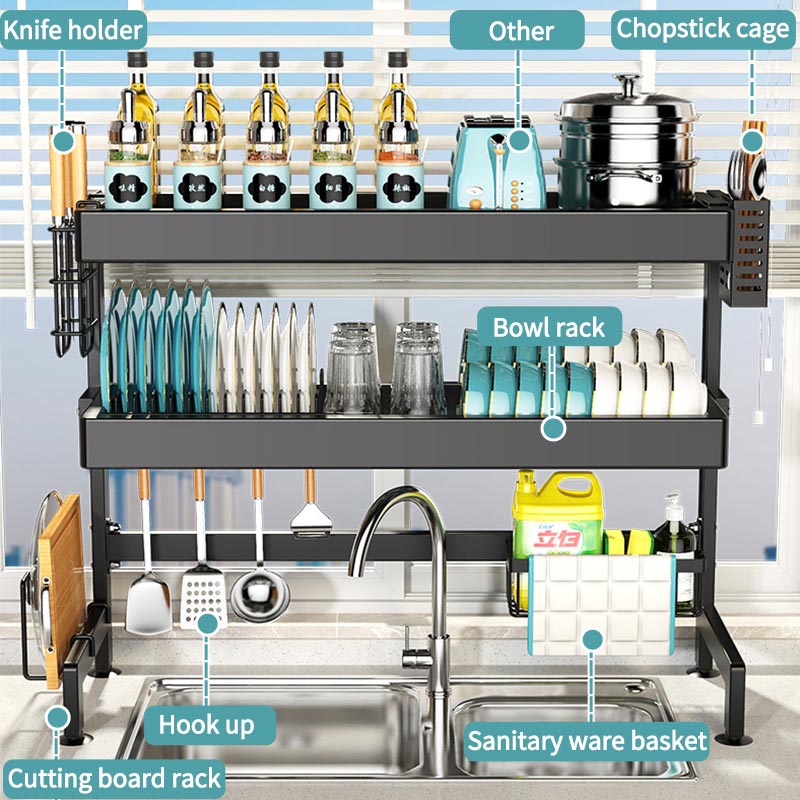 Dish drainer rack Dish rack Sinki dapur Dish rak pinggan Drying Rack ...