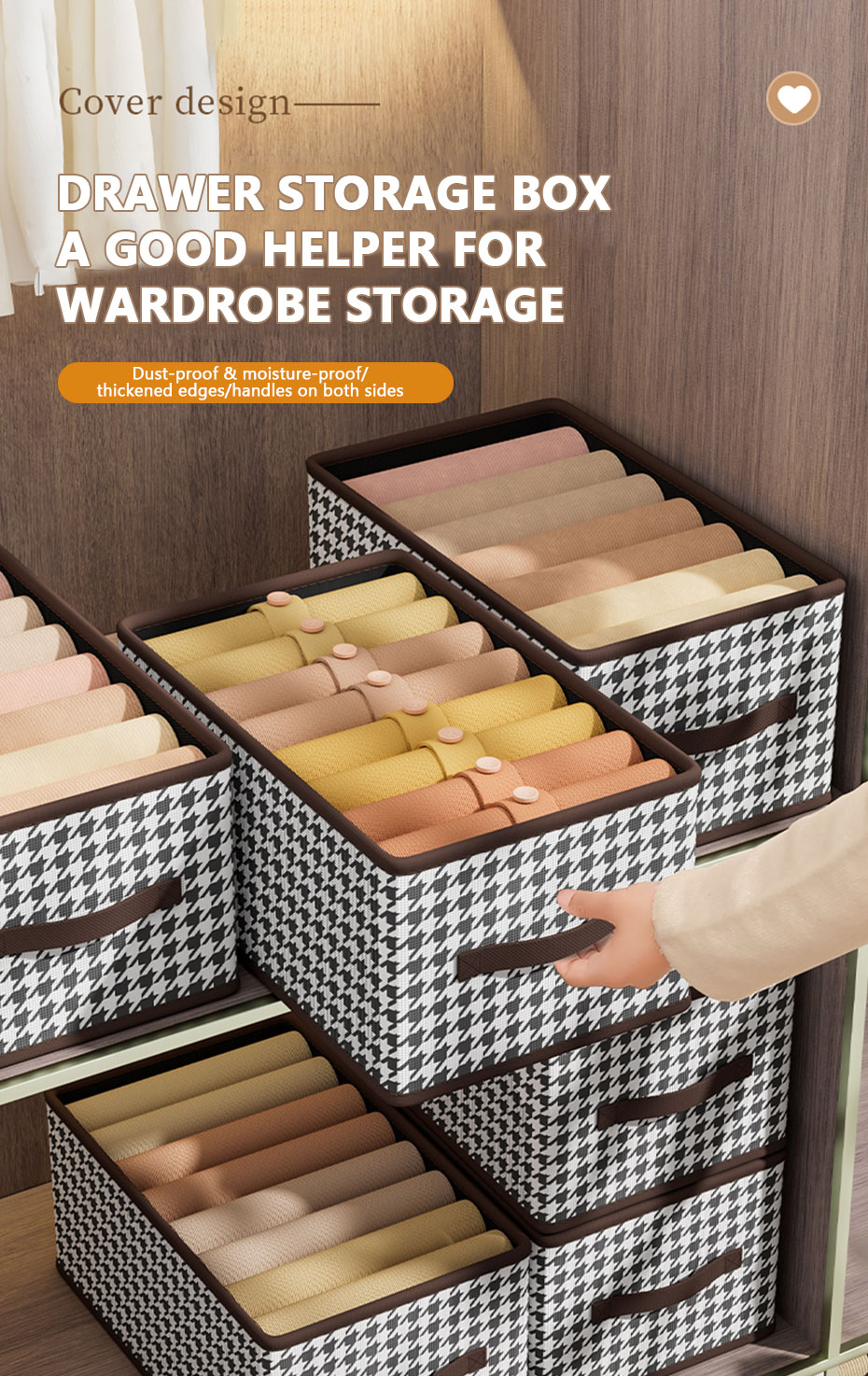 Buy1 Take2 Fabric Clothes Storage Box Clothes Organizer Box Wardrobe ...