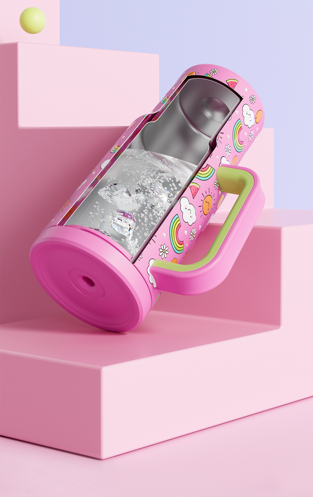 Meoky 24oz Tumbler with Handle and Straw, Dual use of hot and cold,100% ...