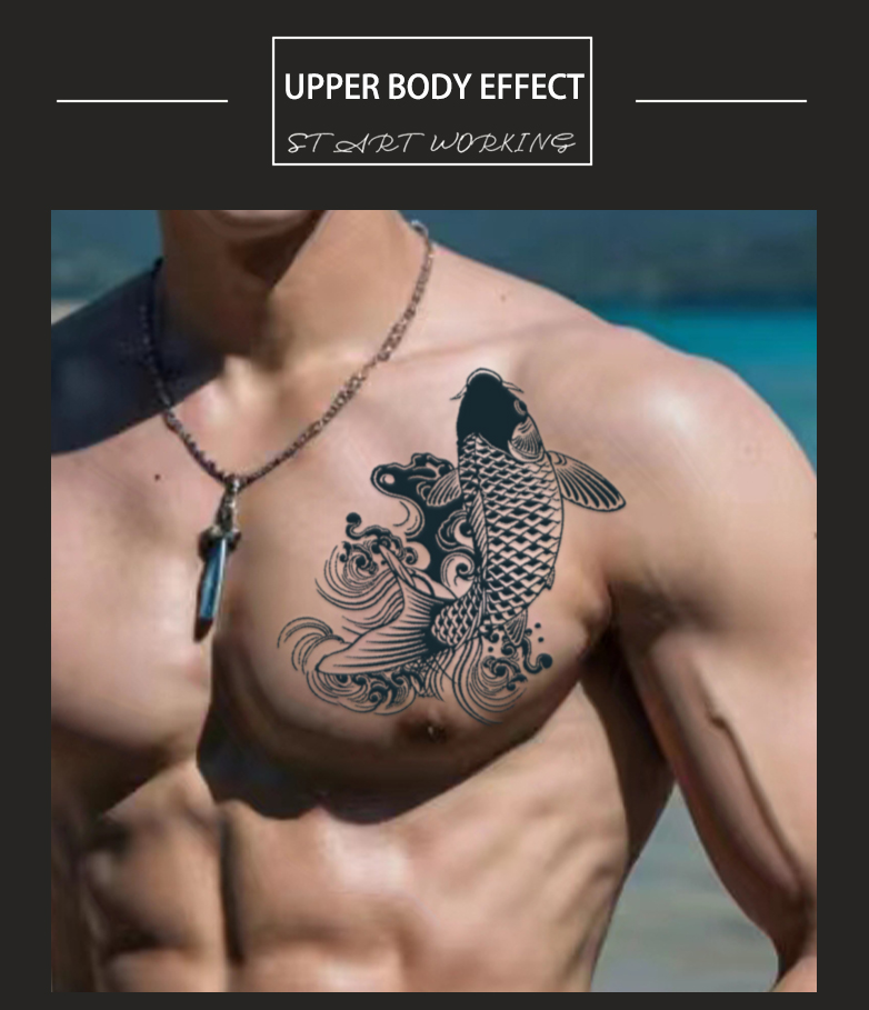 Koi Temporary Tattoo Stickers, Long-Lasting Waterproof, Semi-Permanent ...