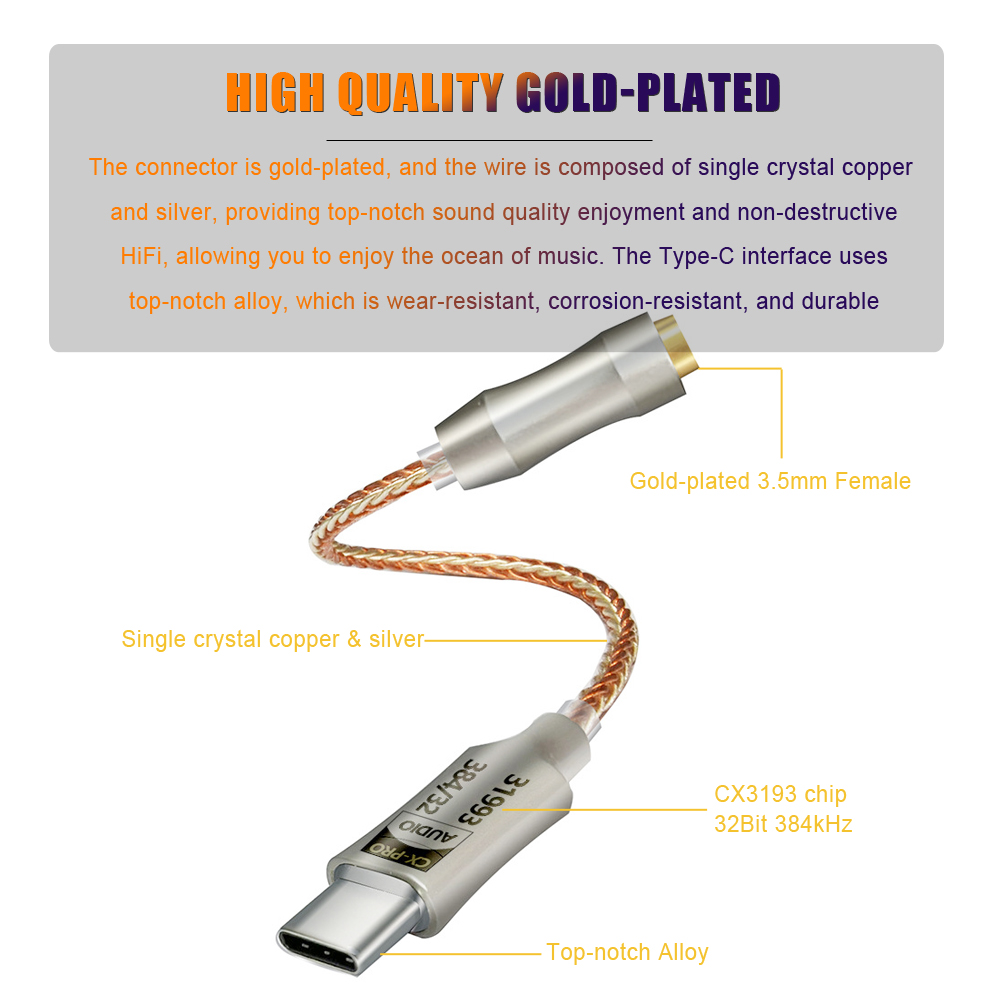 CX31993 DAC USB Type C to 3.5mm Jack Adapter CB1200AU EQ Toning Walk ...