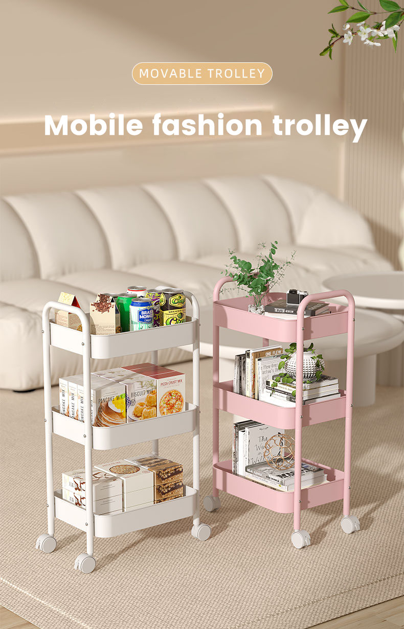 Multifunction Storage Trolley [100% Steel] Bathroom Rack Kitchen Rack ...