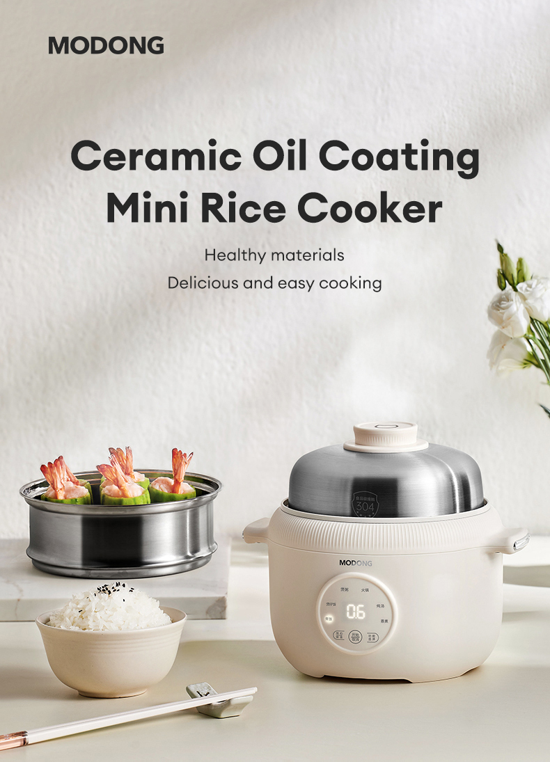 MODONG 1.6L Rice Cooker With Steamer Rice Cooker Small 1-3 People Low ...