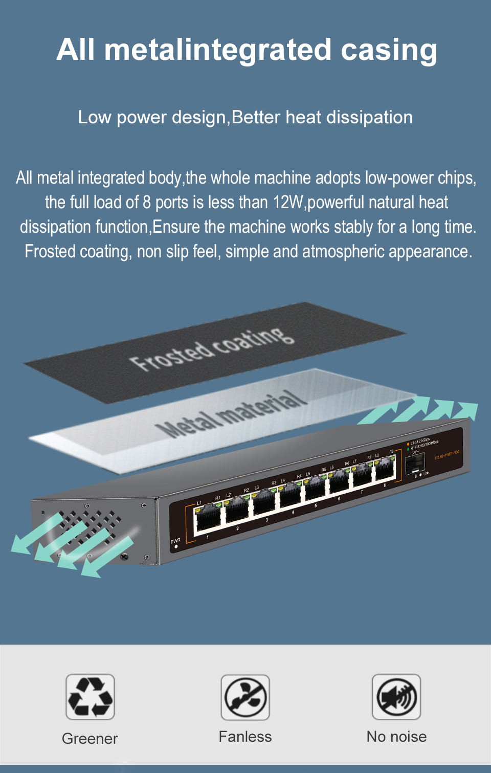 JT-COM 6-Port / 9-Port 2.5GbE Switch 2.5GBASE-T 4 Port 2.5G RJ45 with 2 ...