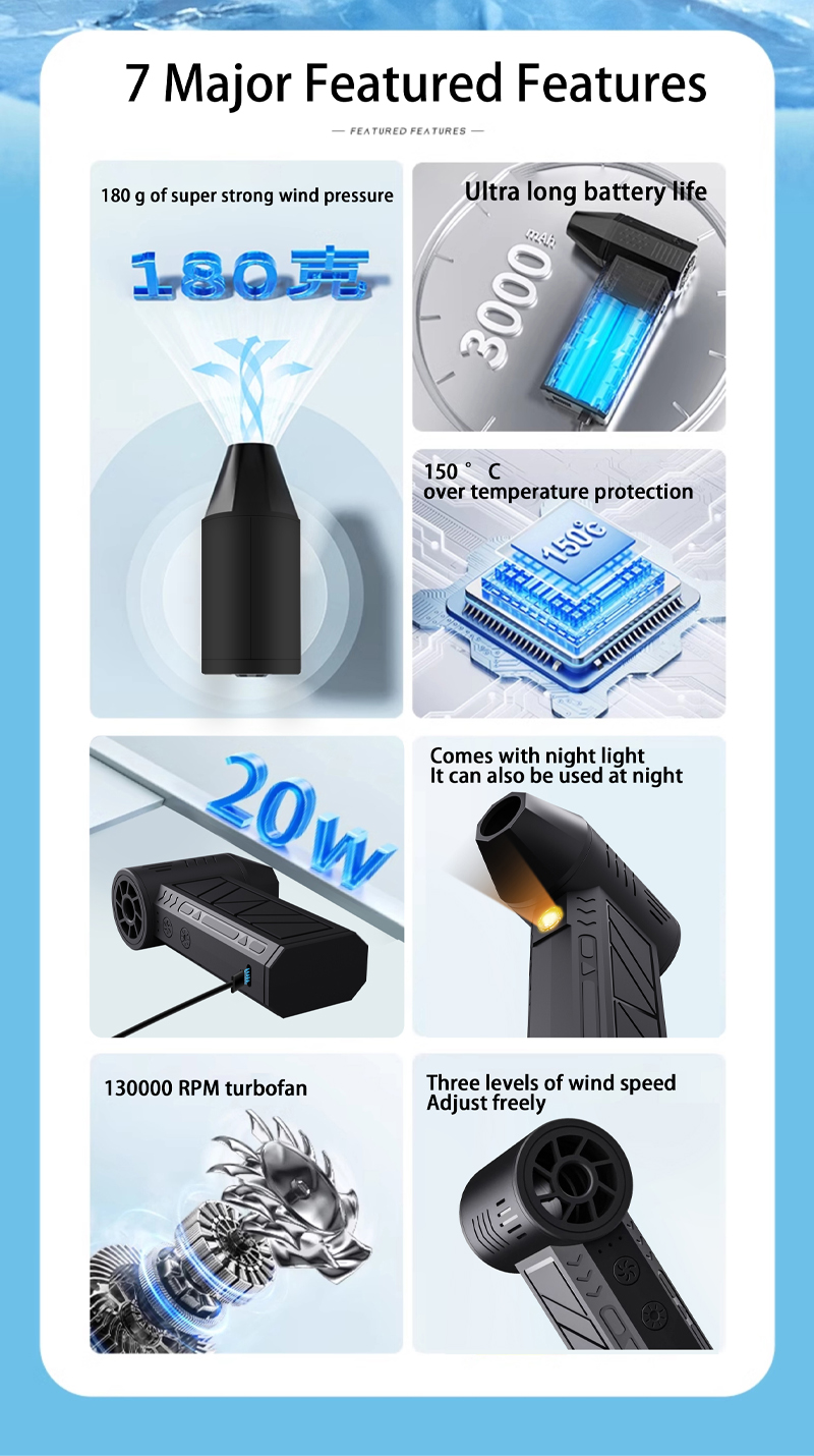 【MY STOCK】Mini Turbocharged Fan 130000 RPM Turboblower Jet Fan Violent ...