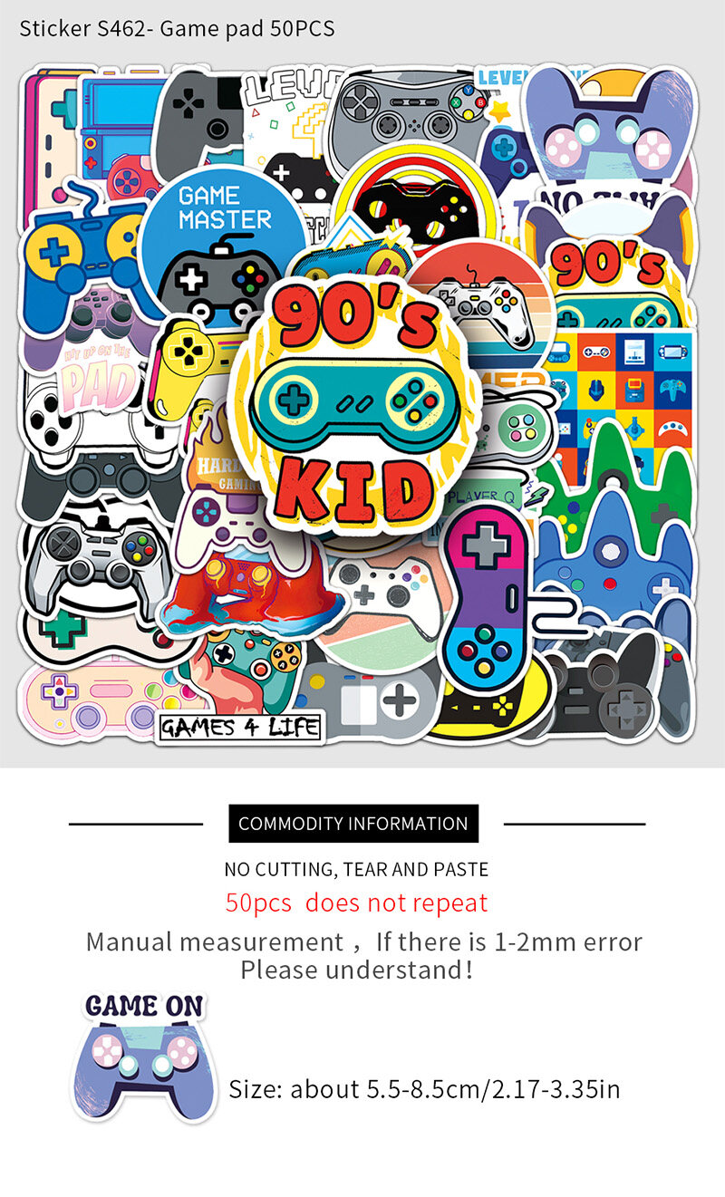50pcs Gamepad Sticker Graffiti Vintage Video Game Stickers for ...