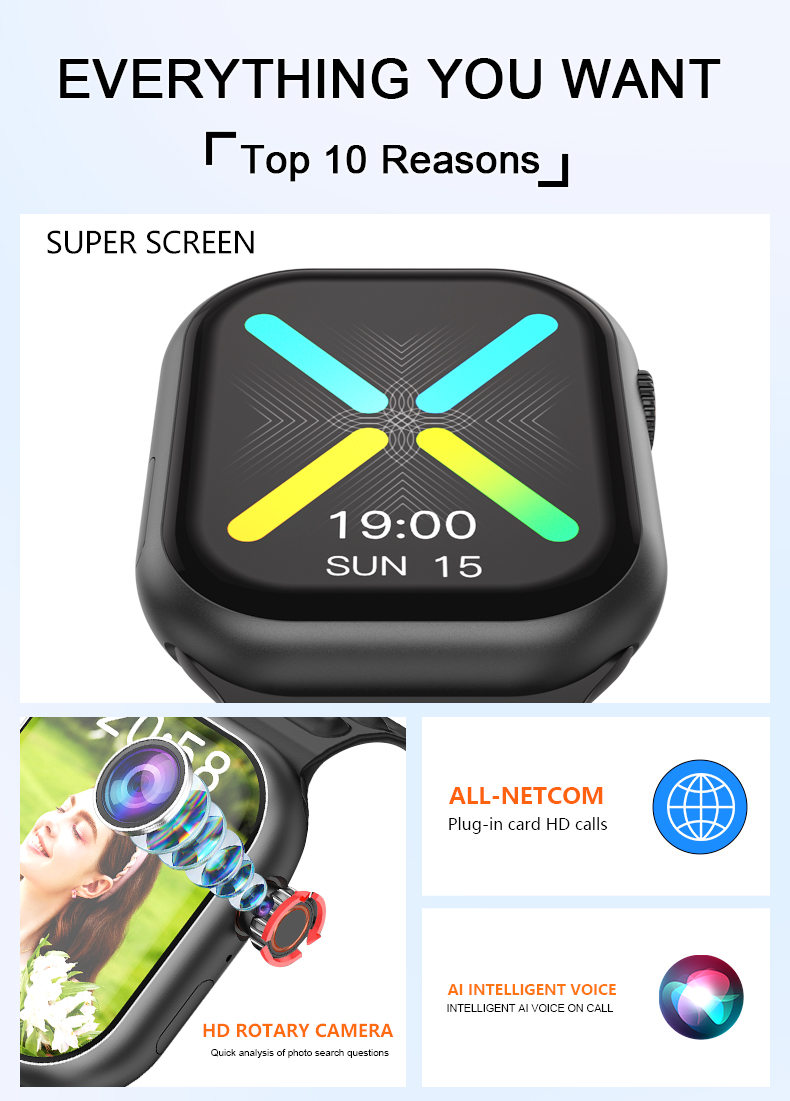 XIAOM1 2025 5G SIM Card 4G High Students Android Smart Watch Google Play AMOLED Call GPS HD ...