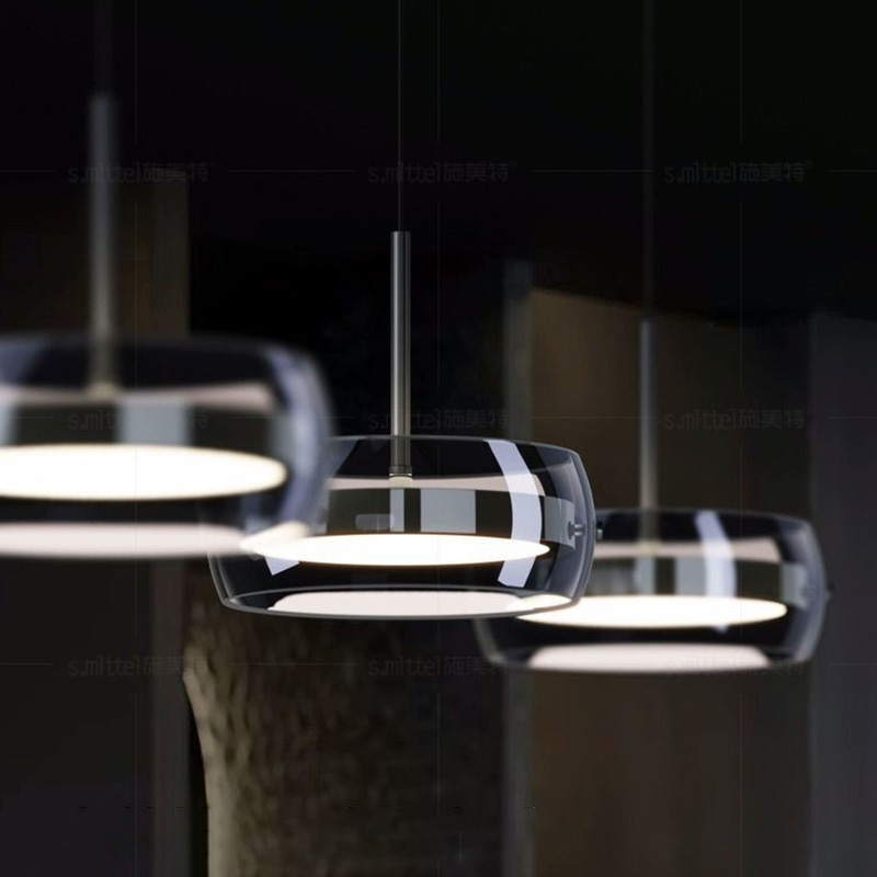 Nordic Double-sided Light Glass Pendant Light Modern 3 Head Dining ...