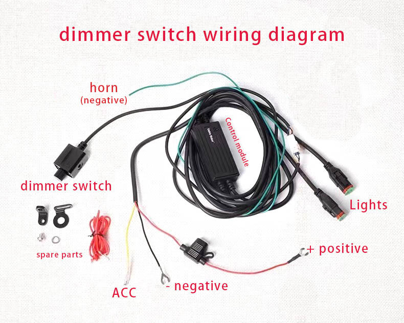 Driving Light Dimmer Switch Lights Maker Dual Color Heavy Duty Auxiliary Light 7bulbs Water ...