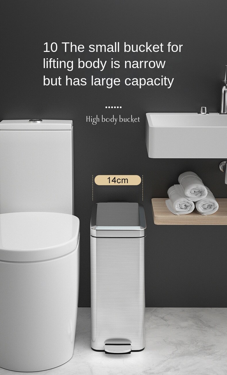 Stainless Steel Pedal Step Rubbish Bin 18L Large Capacity Kitchen Use Separate Inner Bin ...