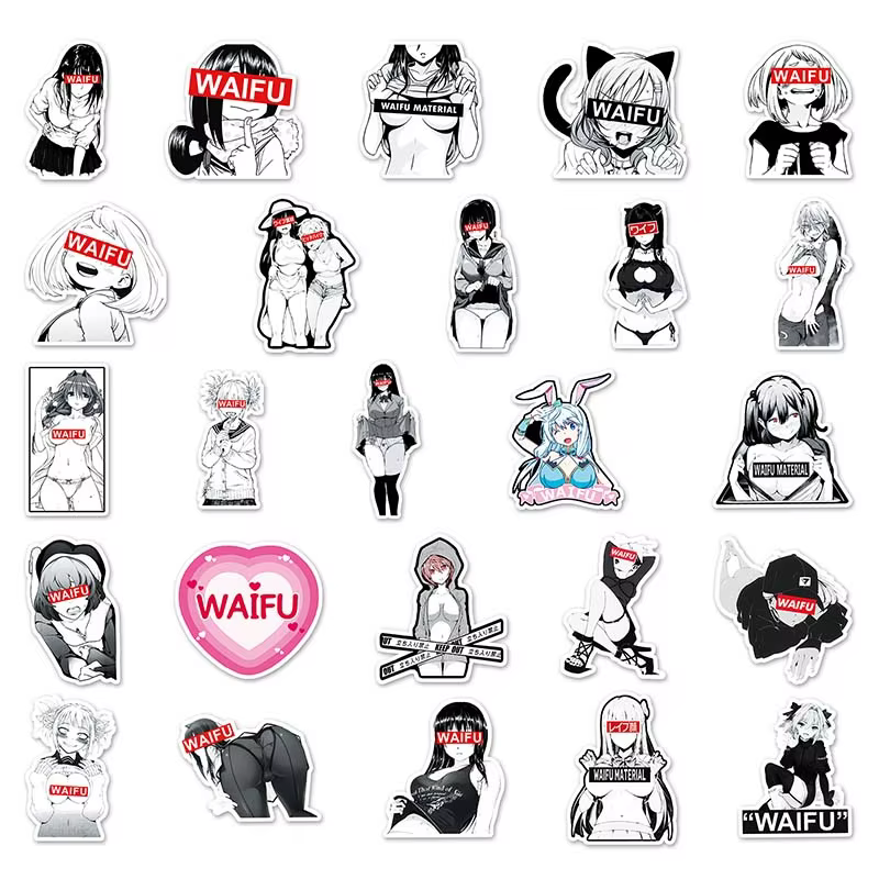 101pcs Anime Sexy Girl Waifu Stickers Laptop Phone Computer Bike Car ...