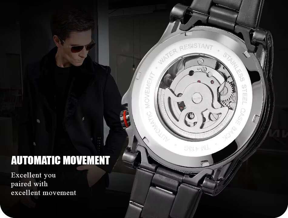 Original T-Winner Automatic Men's Watch Stainless Steel Strap Luxury ...