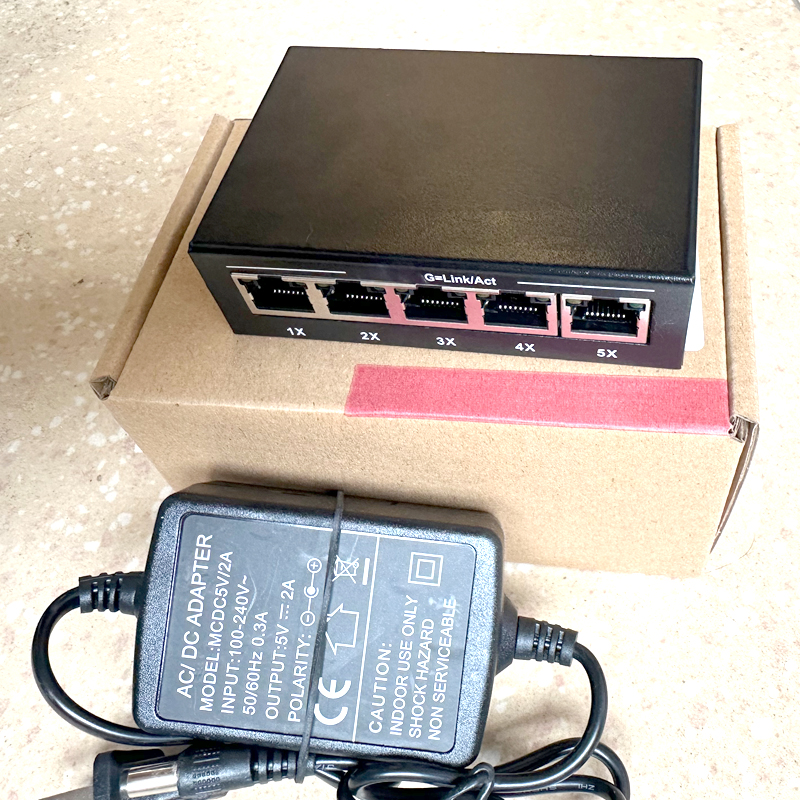 5 Port Metal shell Gigabit Switch Desktop RJ45 Ethernet Smart Switch 10 ...