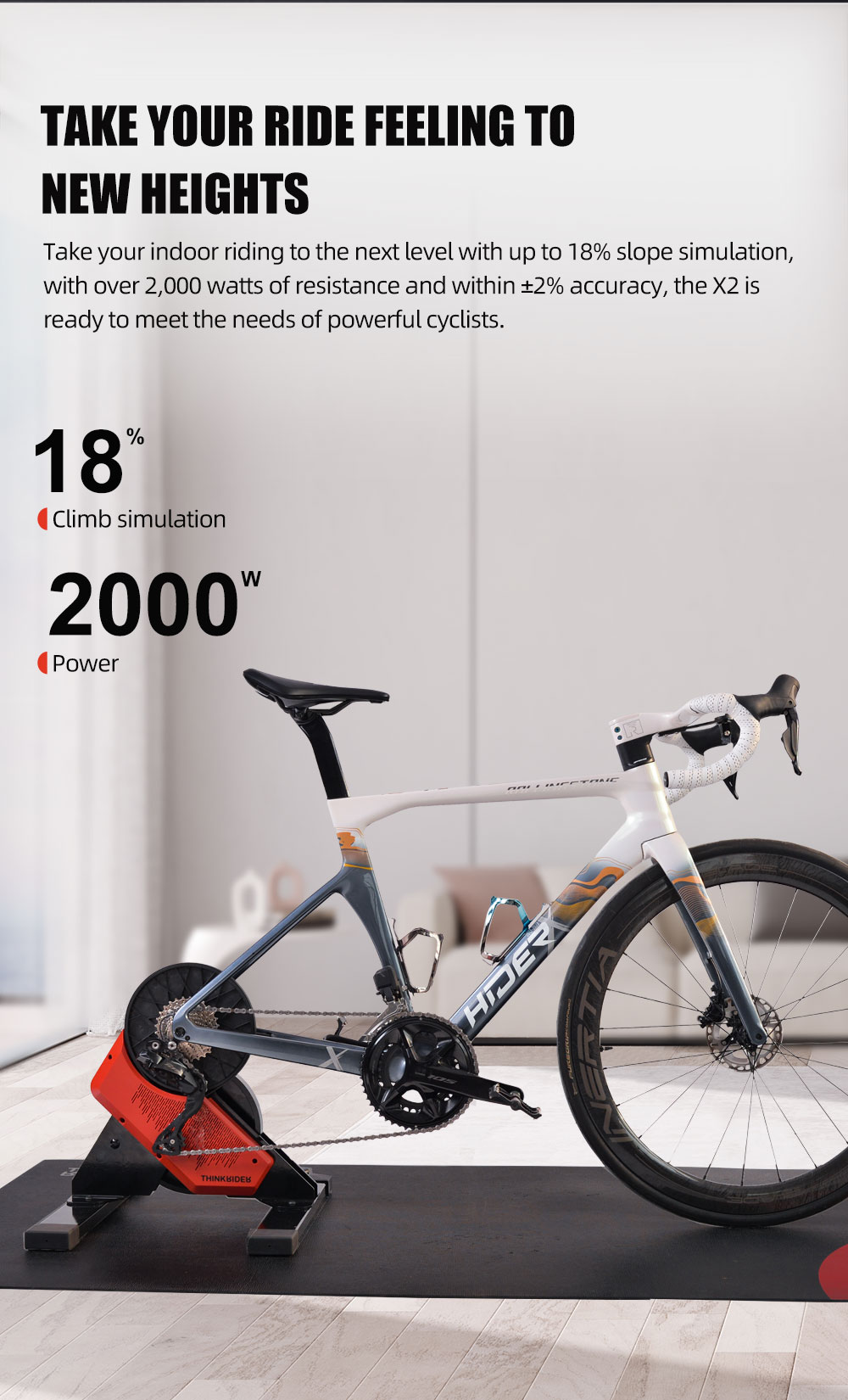 ThinkRider X2 Smart Bike Trainer MTB Road Bicycle home trainer Built-in ...