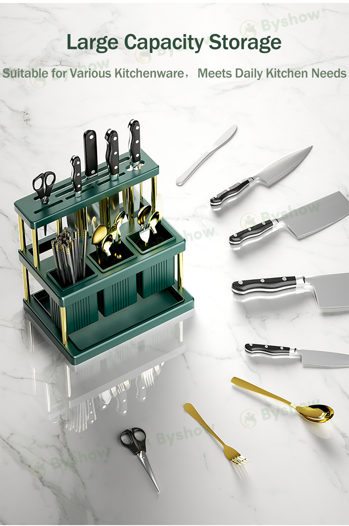 【Byshow】Cutlery Chopstick Drainer Holder Rak Kitchen Rack Pisau Rak ...