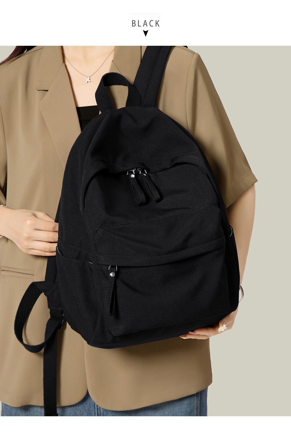 Backpack for Woman Korean New Solid Color Fashion Bagpack Waterproof ...