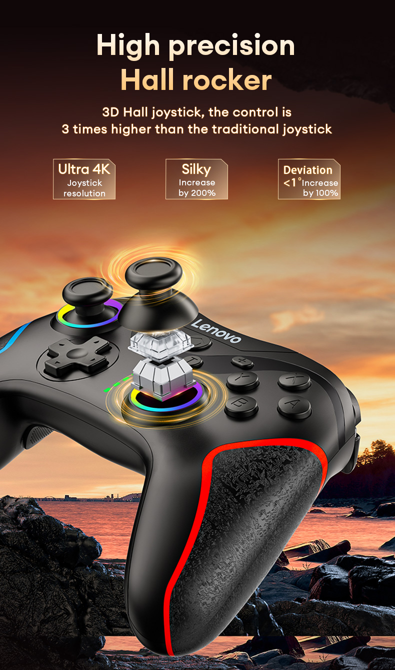 Lenovo S01 Wireless Gaming Controller For Computer Laptop Android TV ...