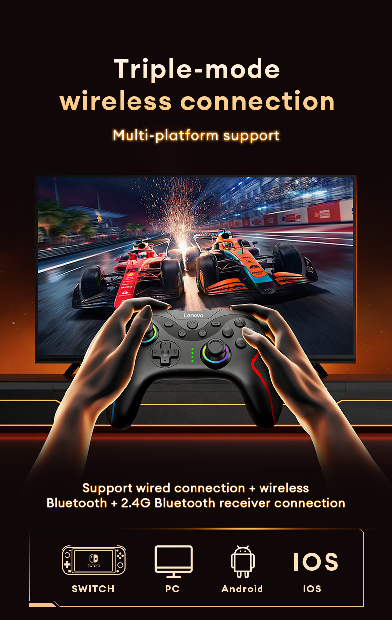 Lenovo S01 Wireless Gaming Controller For Computer Laptop Android TV ...