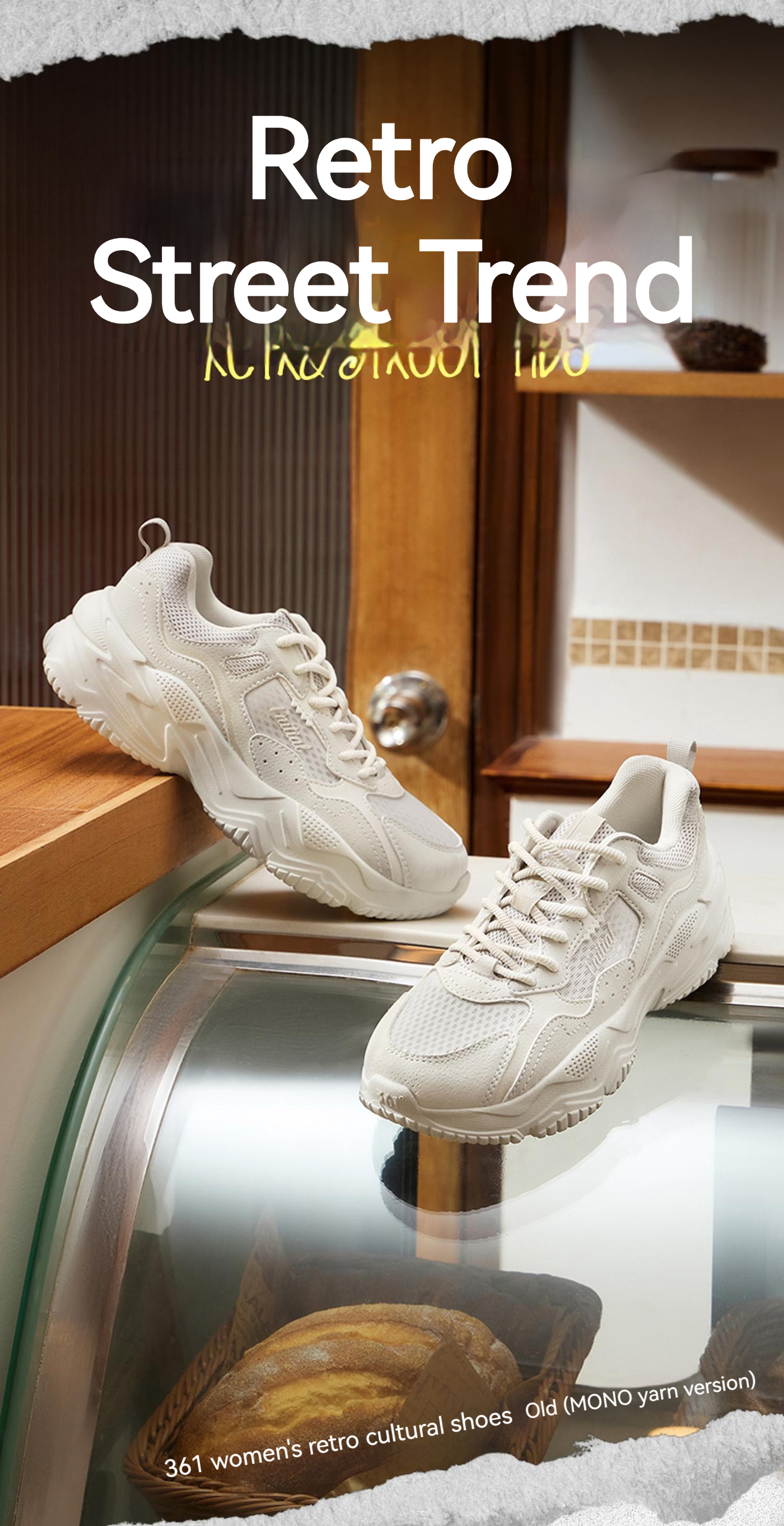 361 Degrees Women Sports Shoes Mesh Breathable Retro Height Increase ...