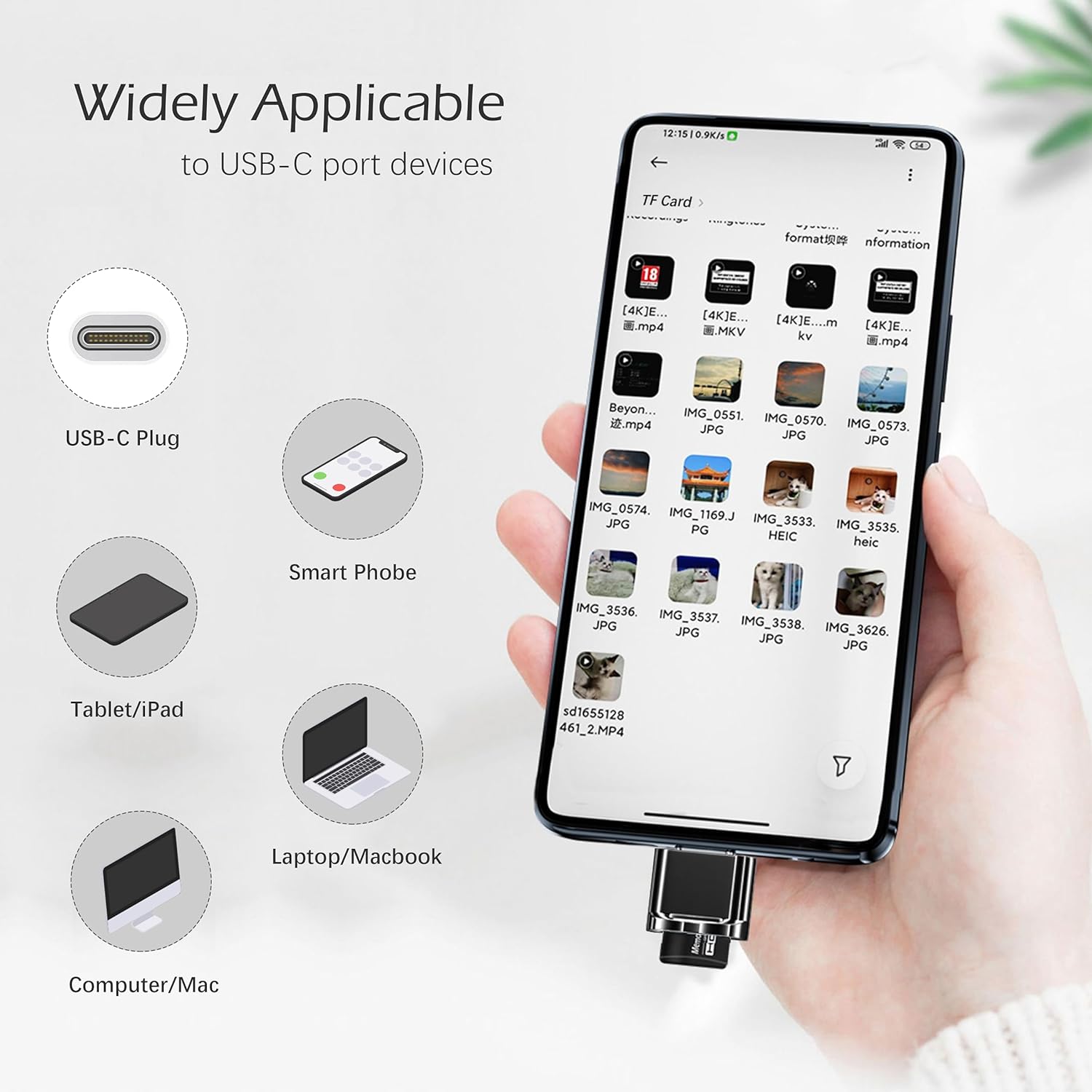 Usb C Micro SD Card Reader, Suitable for Android Phone, Camera, Laptop ...