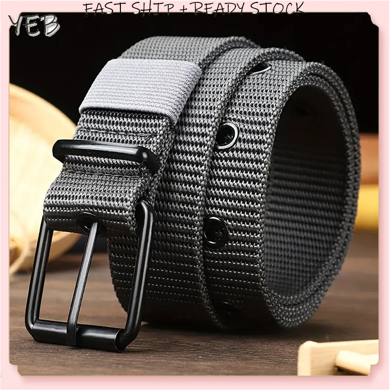New Men's Tactical Belt Simple Canvas Belt Simple Use Braided Nylon ...