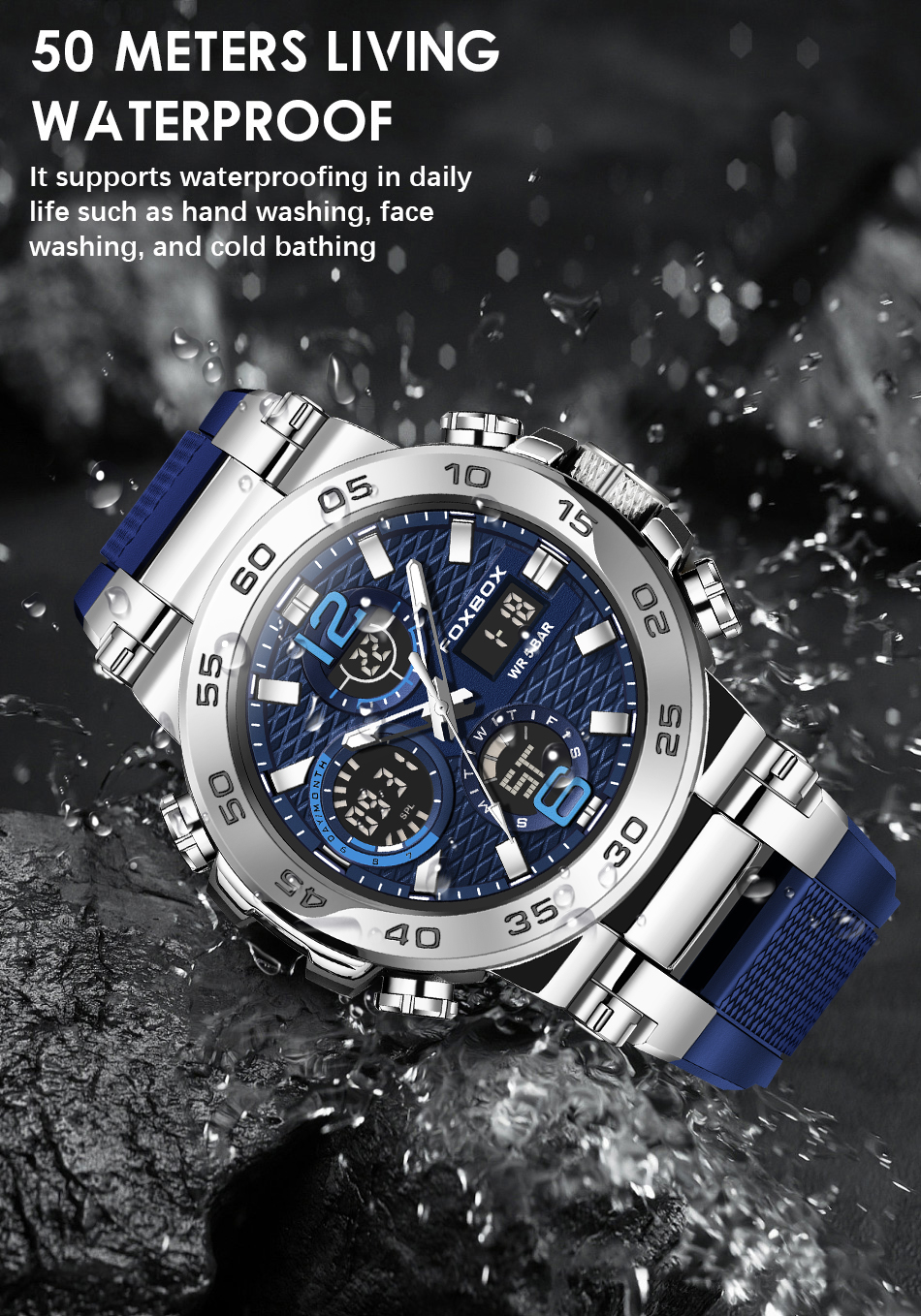 FOXBOX Jam Tangan Lelaki LIGE Digital Sport Watch For Men Swimming ...