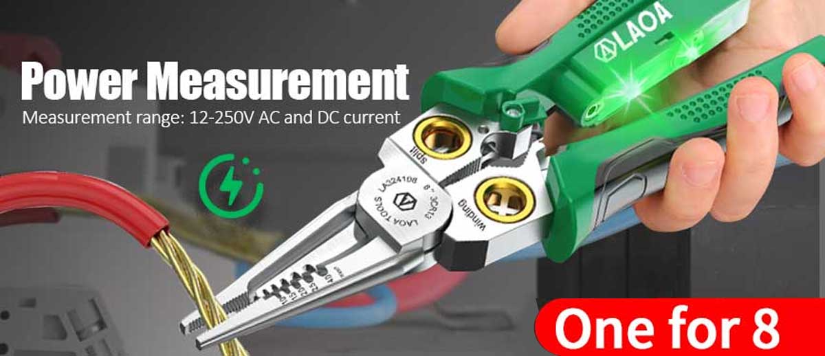LAOA Electrician Pliers Multi-function Wire Stripper 8-in-1 Stainless Steel Needle-nose Pliers ...