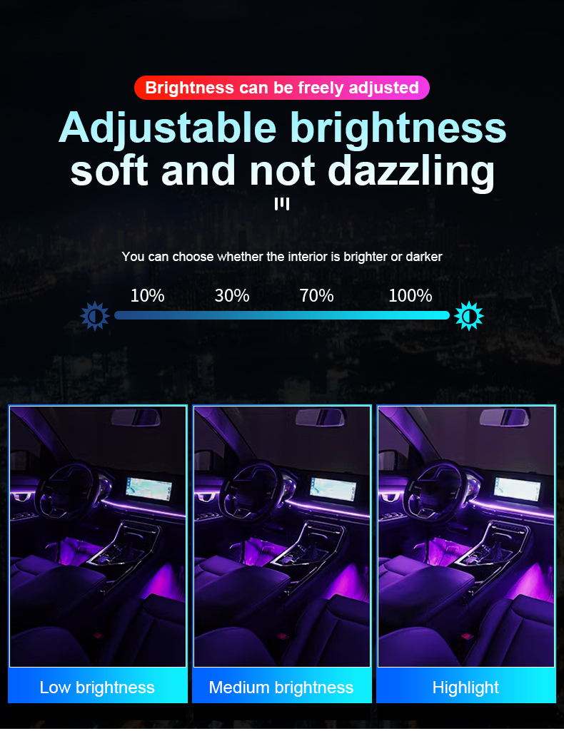 ((22 In 1) Car Ambient Light Symphony Indoor Acrylic Optical Fiber ...