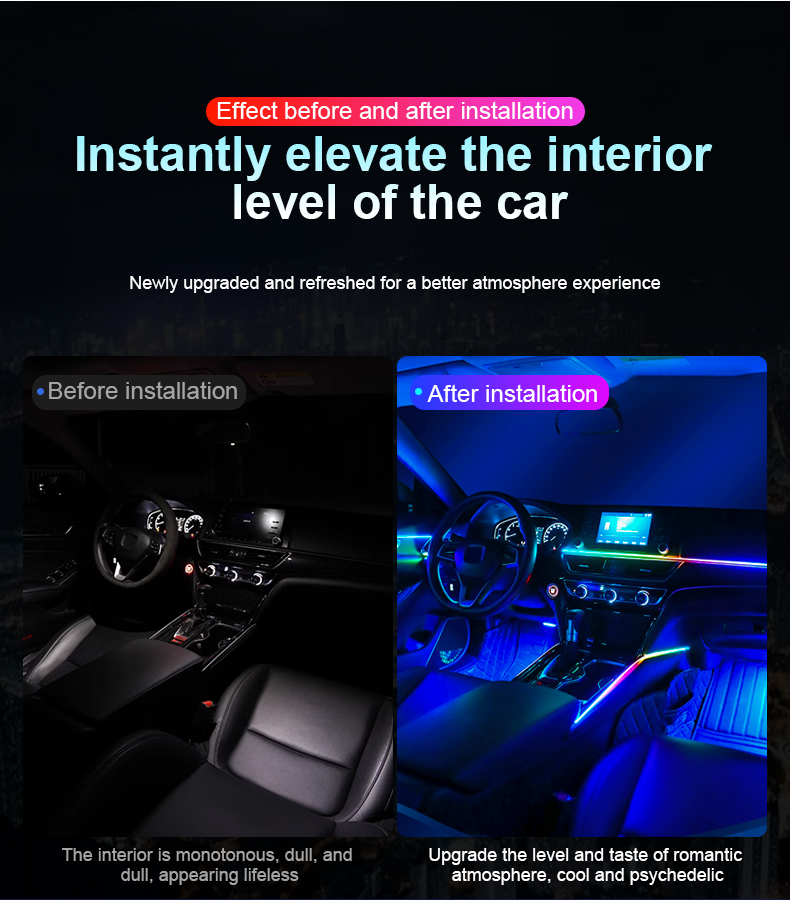 ((22 In 1) Car Ambient Light Symphony Indoor Acrylic Optical Fiber ...