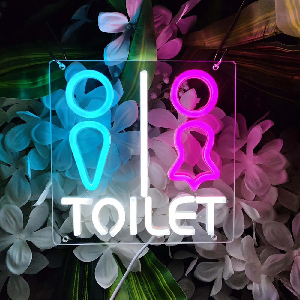 Toilets Neon Signs Toilets Arrow LED Sign Light for Wall Decor Neon ...