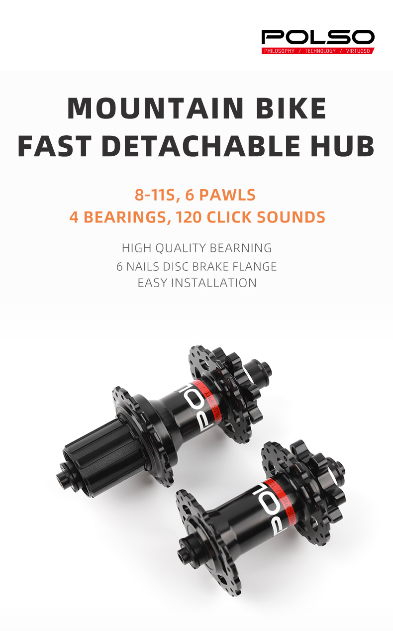 POLSO MTB Hub 8-11S 135*10mm 100*9mm Lightweight Bike Hub 6 Pawls 120 ...