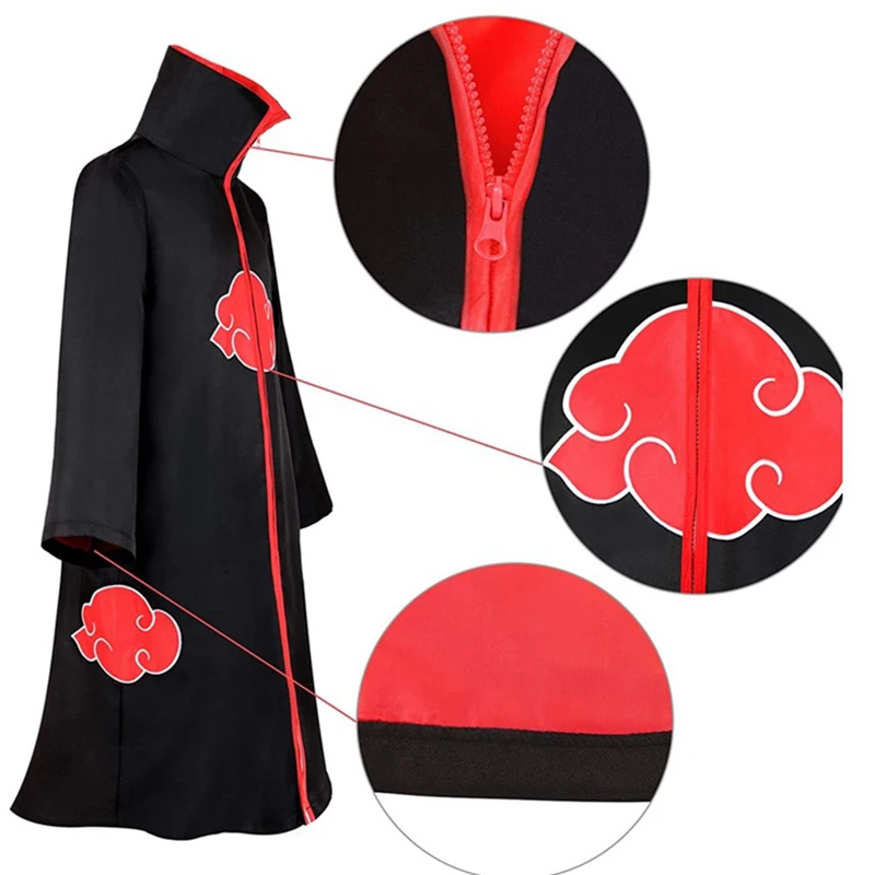 Anime Akatsuki Cloak Cosplay Costume Ninja Long Robe Uniform Cape ...
