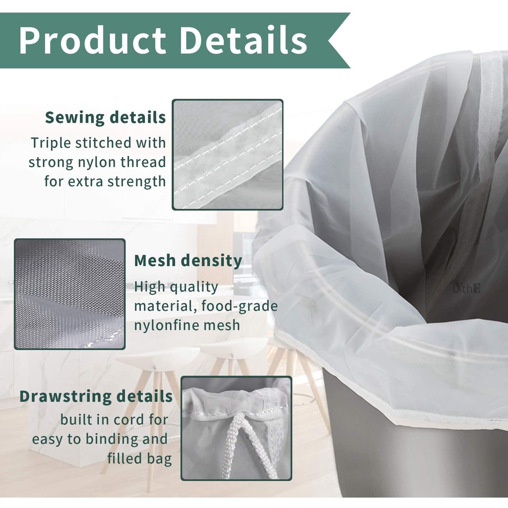 100/200/300 Reusable Mesh Cheesecloth Filter Bags for Straining Food ...