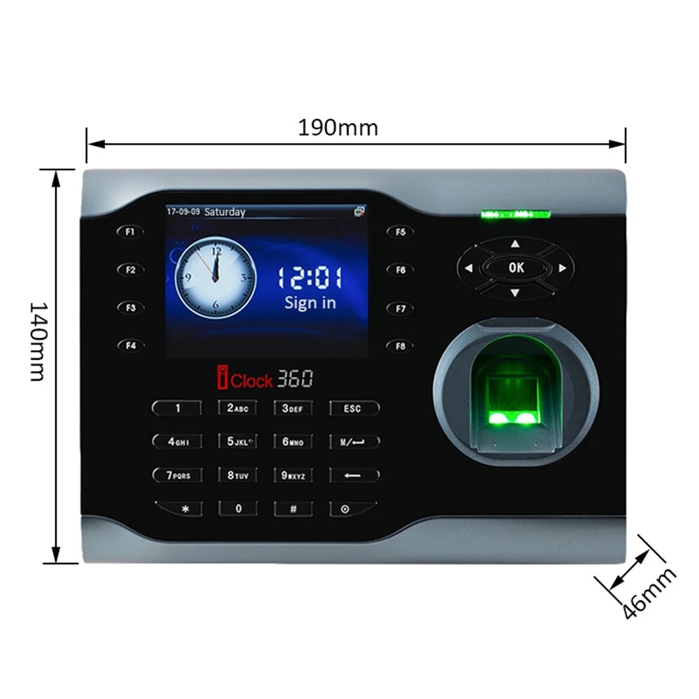 USB TCP/IP Iclock360 RFID Card Biometric Fingerprint Recognition Time ...