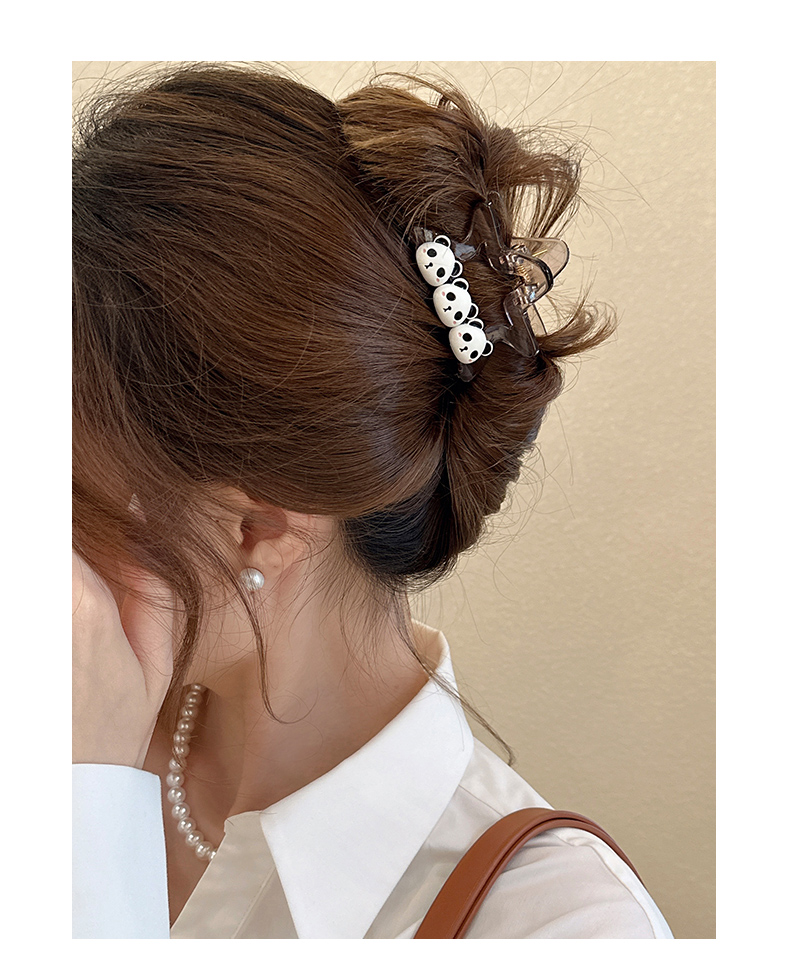 High ponytail cute panda hairpin female head forehead side fringe Small ...