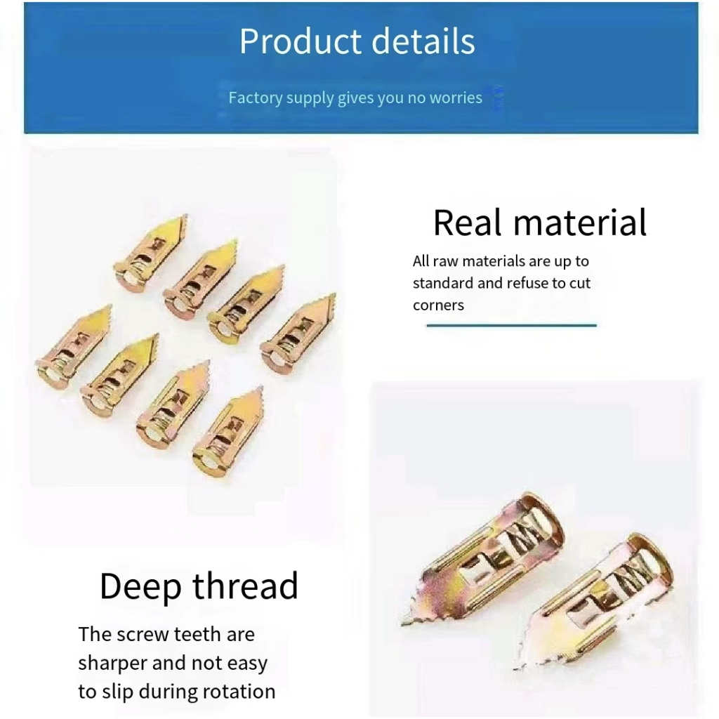 50 Set Drywall Anchors with Screws, Gold Carbon Steel Expansion Screws ...
