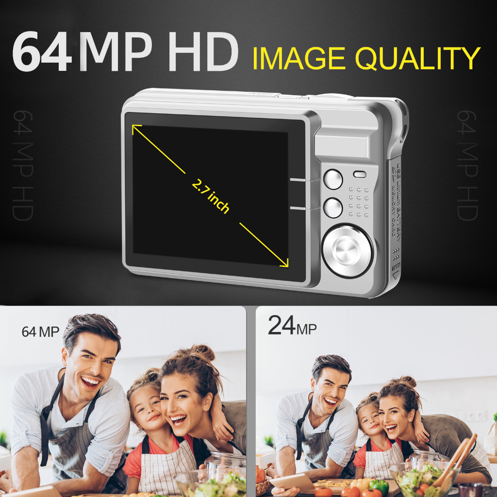 CCD Digital Camera 64MP Ultra HD 18x Optical Zoom Auto Focus Self-Timer ...