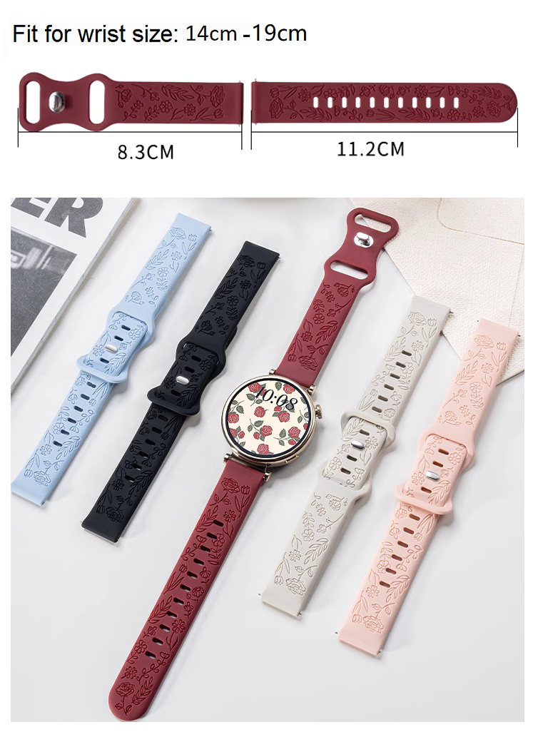 Silicone Carving flowers Huawei watch GT 5 strap Huawei watch gt 4 ...
