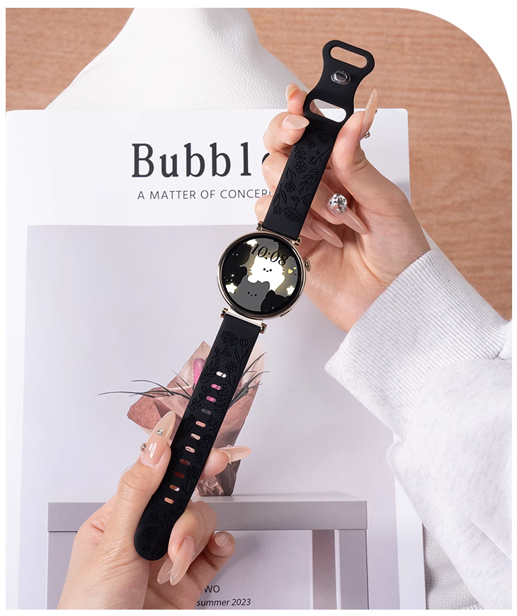 Silicone Carving flowers Huawei watch GT 5 strap Huawei watch gt 4 ...