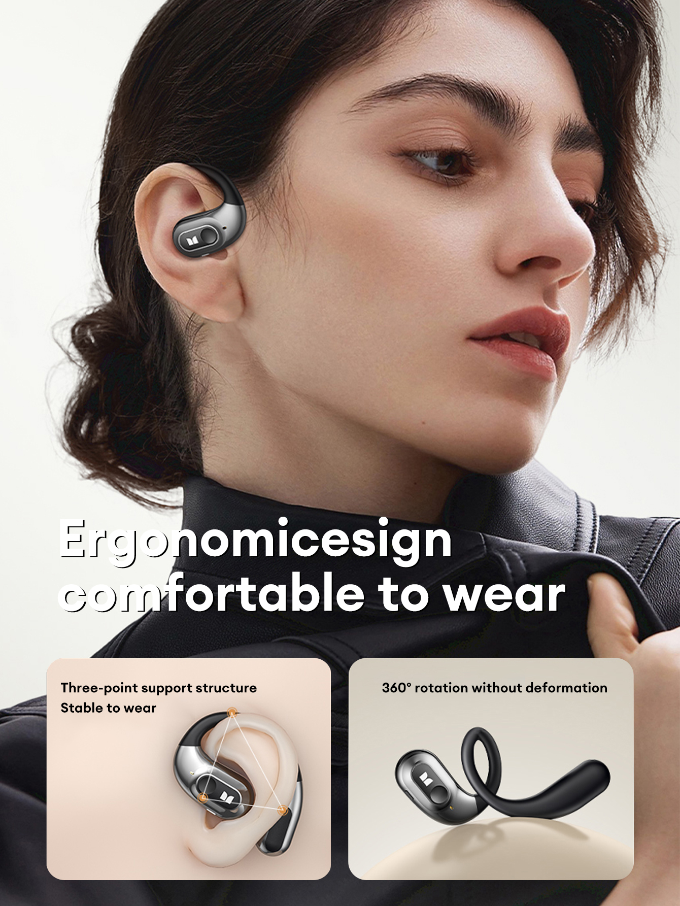 Monster Open Ear AC330 Open Ear Earphone Bluetooth 5.4 Wireless ...