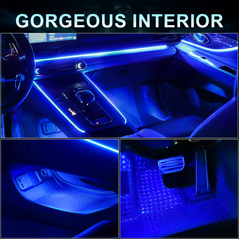 ((18 In 1) Car Ambient Light RGB Indoor Acrylic Optical Fiber Guide ...
