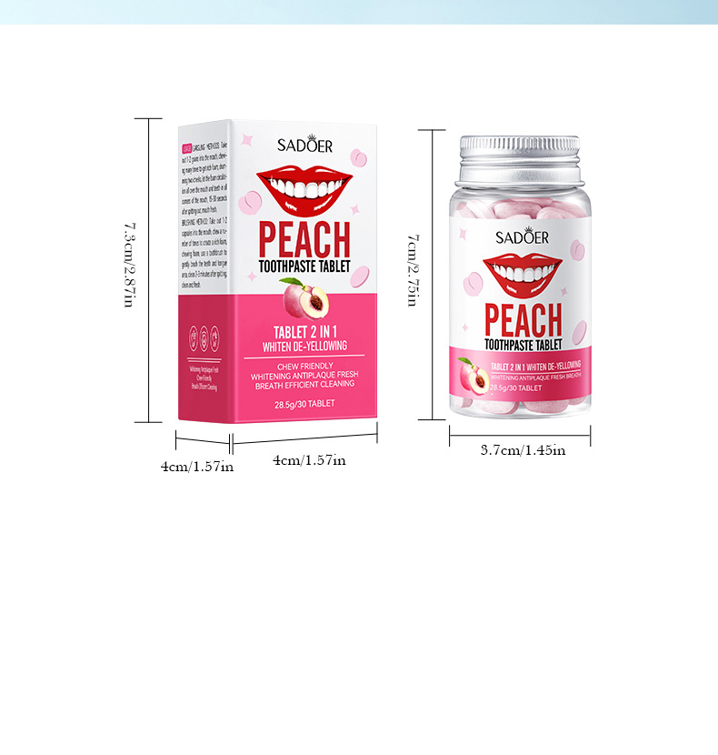 SADOER Fruit Series Whitening Toothpaste - Solid Toothpaste for Yellow ...