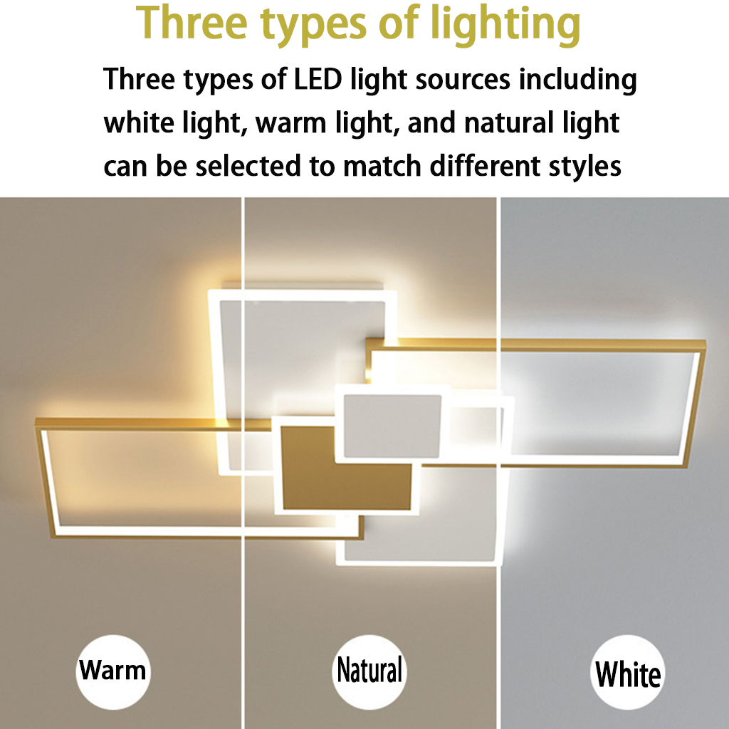 Tricolor LED Ceiling Light Modern Lampu LED Remote Control Lighting ...
