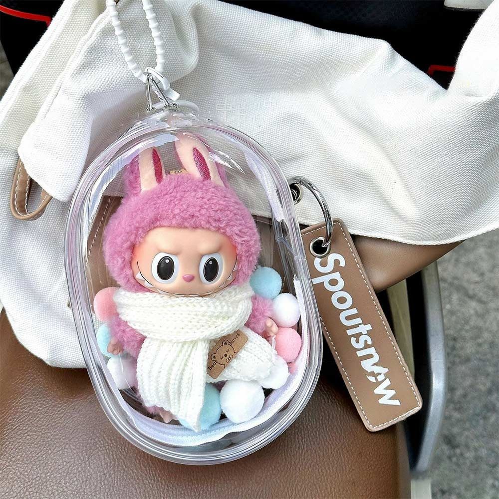 AOPHEKM Labubu PVC Protective Bag, Transparent Double Zipper Portable ...